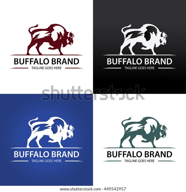 Buffalo Brand Logo Design Template Vintage Stock Vector (Royalty Free ...