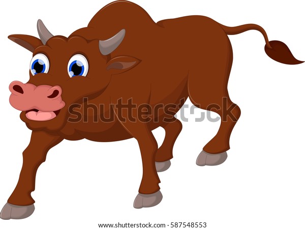 Buffalo Cartoon Running Stock Vector (Royalty Free) 587548553 ...