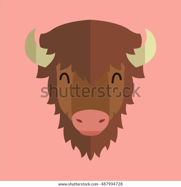 Buffalo Head Cartoon Character Vector Graphic: vector de stock (libre ...
