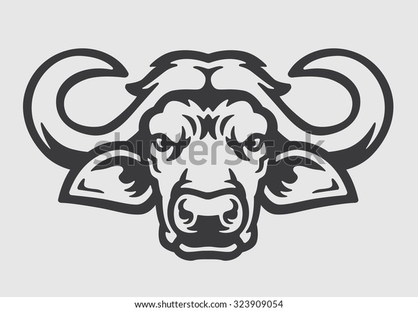 Buffalo Head Logo Mascot Emblem Stock Vector (Royalty Free) 323909054