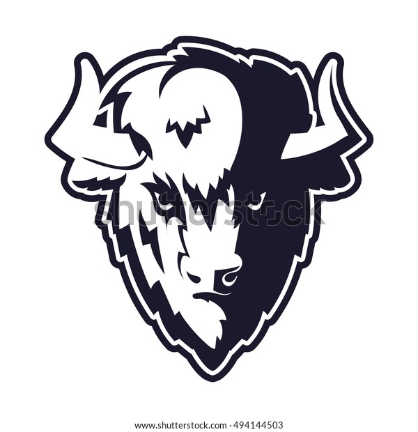 Buffalo Head Logo Mascot Emblem Vector Stock Vector (Royalty Free ...