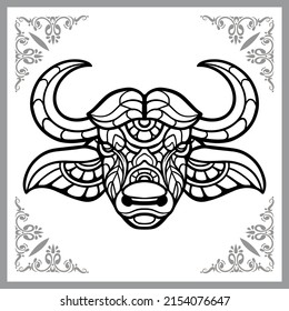 Buffalo Head Zentangle Arts Isolated On Stock Vector (Royalty Free ...
