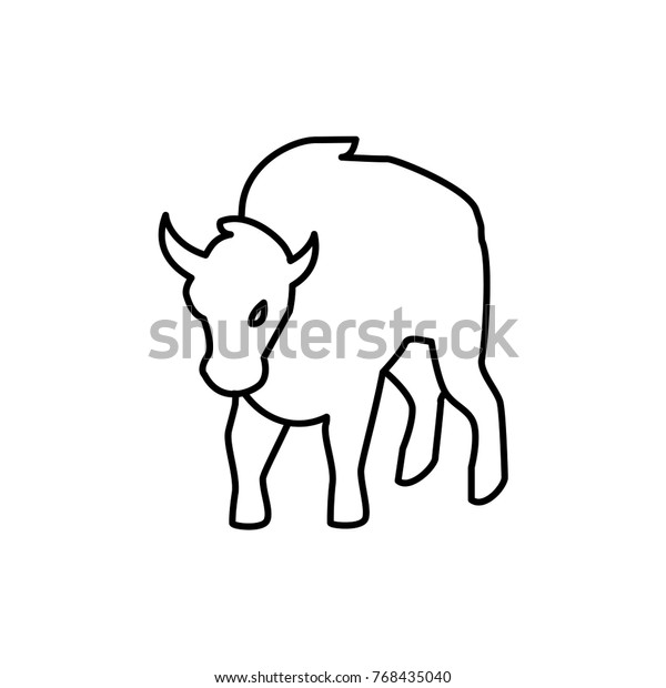 Buffalo Icon Illustration Isolated Vector Sign Stock Vector (Royalty ...