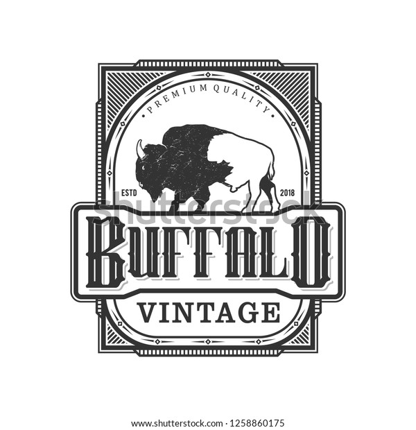 Buffalo Logo Vintage Stock Vector (Royalty Free) 1258860175 | Shutterstock