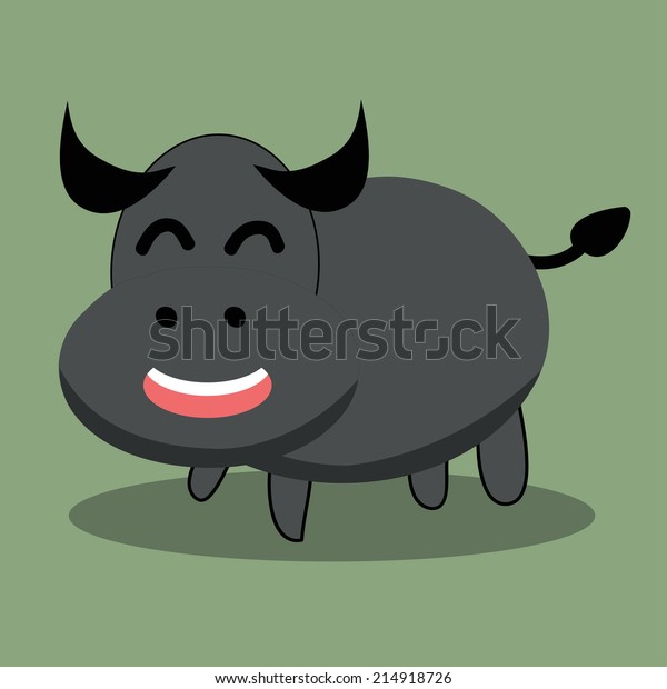 Buffalo Smile Vector On Green Background Stock Vector (Royalty Free ...
