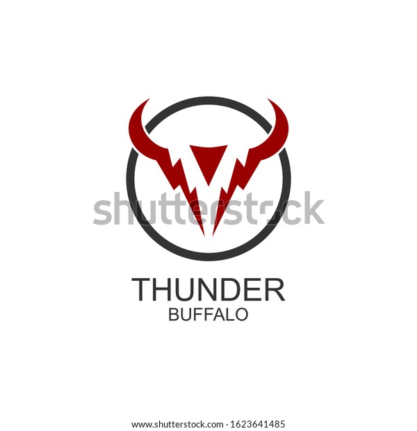 Buffalo Thunder Head Logo Design Stock Vector (Royalty Free) 1623641485