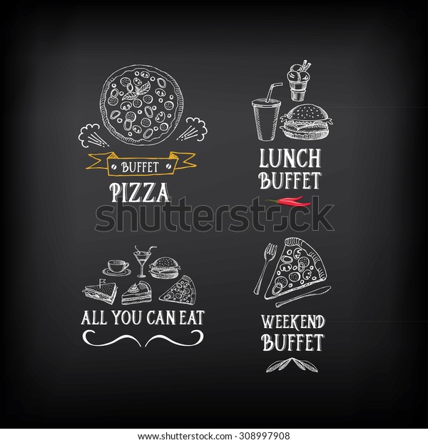 Buffet Menu Restaurant Design All You Stock Vector (Royalty Free ...