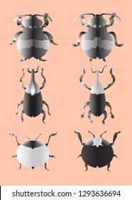 Bug Collection Grayscale Cartoon Bugs Stock Vector (Royalty Free ...