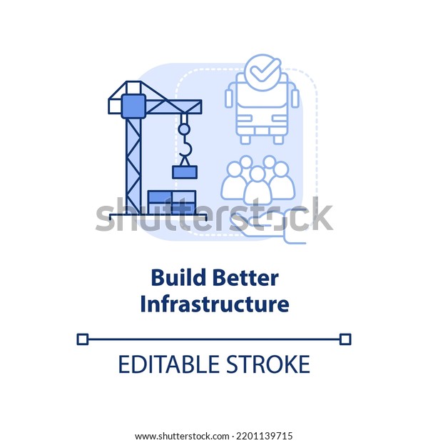 Build Better Infrastructure Light Blue Concept Stock Vector (Royalty ...