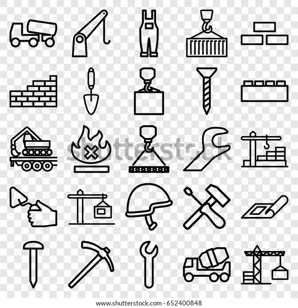 Build Icons Set Set 25 Build Stock Vector (Royalty Free) 652400848