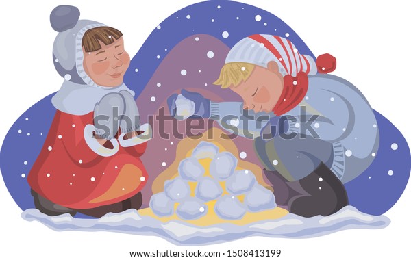 Build Snowballs Pyramid Stock Vector (Royalty Free) 1508413199
