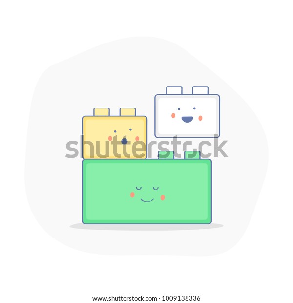 Build Wall Cute Cartoon Blocks Bricks Stock Vector (Royalty Free ...
