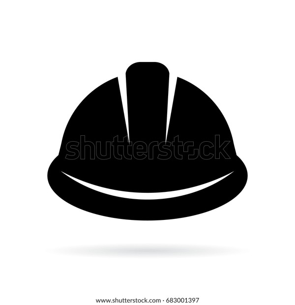 Builder Hard Hat Black Silhouette Icon Stock Vector (Royalty Free ...