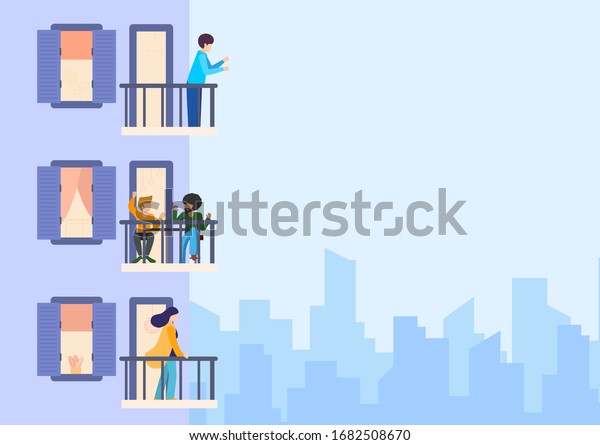 Building Balconies Windows Side View Angle Stock Vector (Royalty Free ...