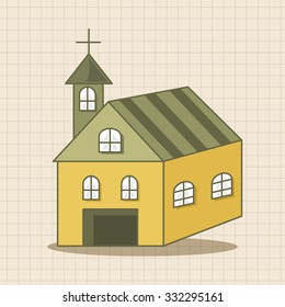Building Church Cartoon Stickers Icon Stock Illustration 271200674 ...