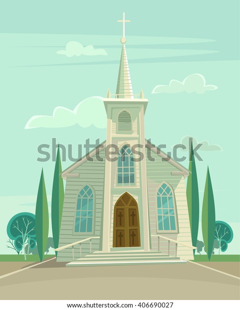 Building Church Vector Flat Cartoon Illustration Stock Vector (Royalty ...