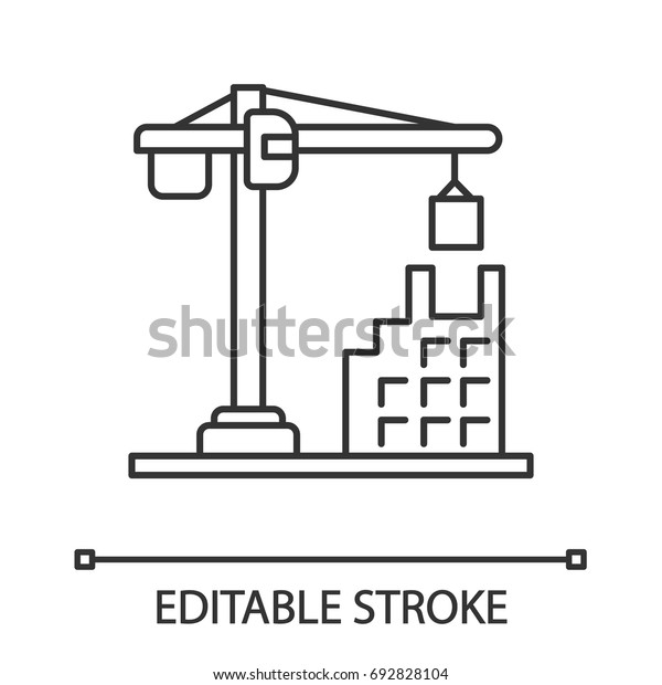Building Constructing Linear Icon Thin Line Stock Vector Royalty Free 692828104 Shutterstock