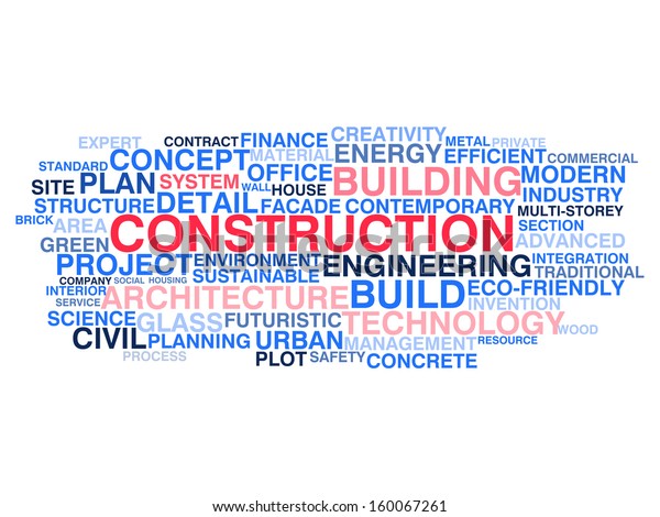 Building Construction Civil Engineering Word Cloud Stock Vector ...