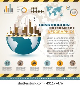 Building Construction Infographics Vector Icons Set Stock Vector ...