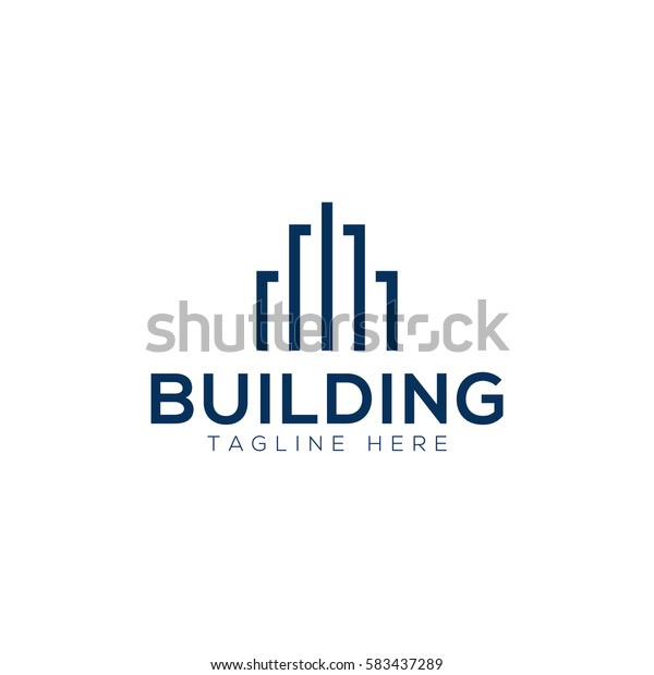 Vektor Stok Desain logo konstruksi bangunan (Tanpa Royalti) 583437289