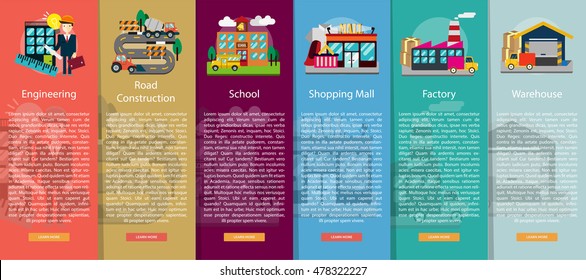 Building Construction Vertical Banner Concept Stock Vector (Royalty ...