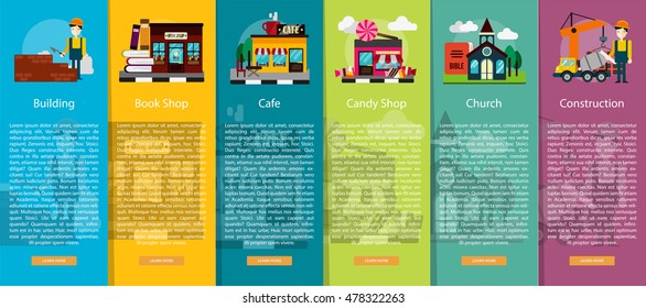 Building Construction Vertical Banner Concept Stock Vector (Royalty ...