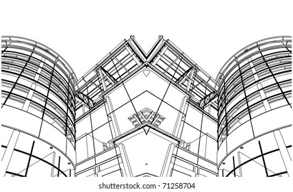Building Corner Entrance Circle Quadrant Vector Stock Vector (Royalty ...