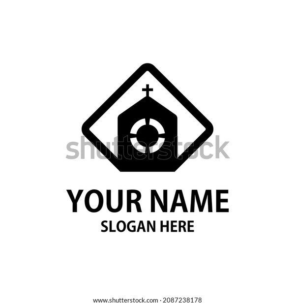 Building Croos Symbol Logo Design Blue Stock Vector (Royalty Free ...