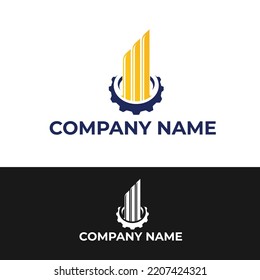 Building Engineering Logo Design Company Stock Vector (Royalty Free ...