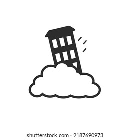 Building Falls Icon Vector Illustration Stock Vector (Royalty Free ...