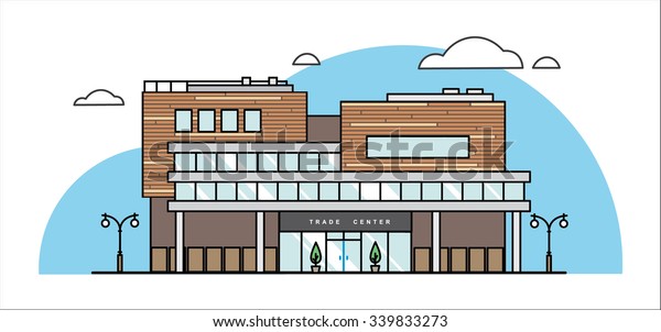 Building Flat Style On White Background Stock Vector (Royalty Free ...