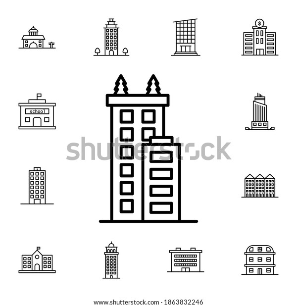 Building Flat Vector Icon Buildings Pack Stock Vector (Royalty Free ...