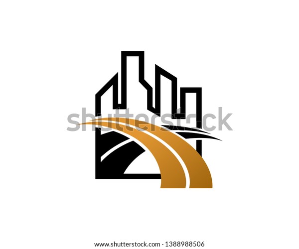 Building Highway Logo Template Icon Symbol Stock Vector (Royalty Free ...