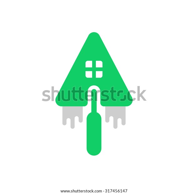 Building House Logo Trowel Concept Implement Stock Vector (Royalty Free ...