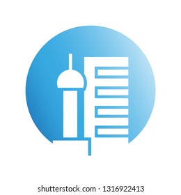 Building Icon Blue Circle Shape Stock Vector (Royalty Free) 1316922413 ...