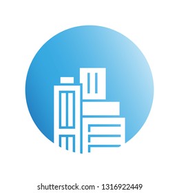 Building Icon Blue Circle Shape Stock Vector (Royalty Free) 1316922449 ...