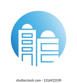 Building Icon Blue Circle Shape Stock Vector (Royalty Free) 1316922539 ...