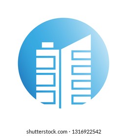 Building Icon Blue Circle Shape Stock Vector (Royalty Free) 1316922518 ...