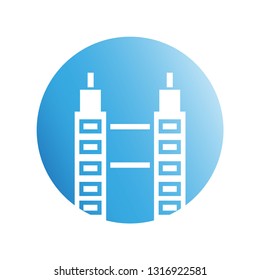 Building Icon Blue Circle Shape Stock Vector (Royalty Free) 1316922581 ...