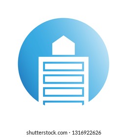 Building Icon Blue Circle Shape Stock Vector (Royalty Free) 1316922626 ...