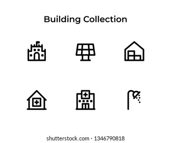 Building Icon Collection Stock Vector (Royalty Free) 1346790818 ...