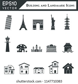 Building Landmark Icons Stock Vector (Royalty Free) 1147710383 ...