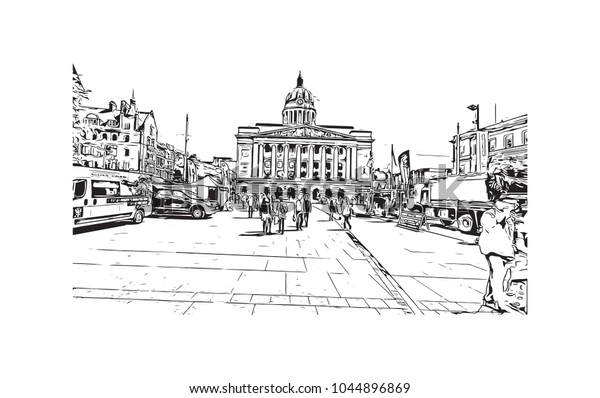 Building Landmark View Nottingham City England Stock Vector (Royalty ...