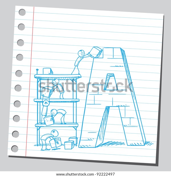 Building Letter Stock Vector (Royalty Free) 92222497 | Shutterstock