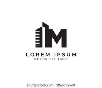 Building Letter M Monogram Logo Design Stock Vector (Royalty Free ...