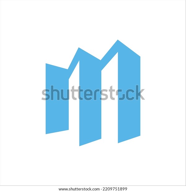 Building Logo Design Letter M Real Stock Vector (Royalty Free ...