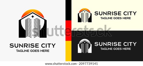 Building Logo Design Template Building Sun Stock Vector (Royalty Free ...