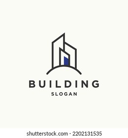 Building Logo Icon Flat Design Template Stock Vector (Royalty Free ...