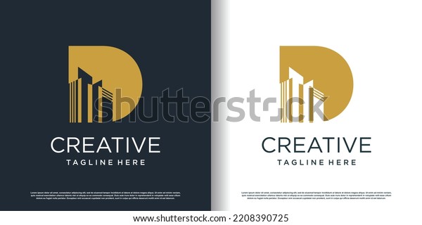 Building Logo Icon Letter D Concept Stock Vector (Royalty Free ...