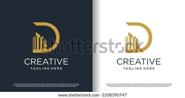Building Logo Icon Letter D Concept Stock Vector (Royalty Free ...